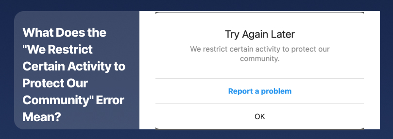 How to Fix the "We Restrict Certain Activity to Protect Our Community ...