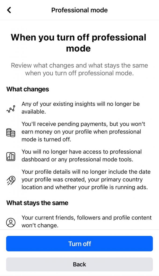 How to turn off professional mode on Facebook | Social Tradia